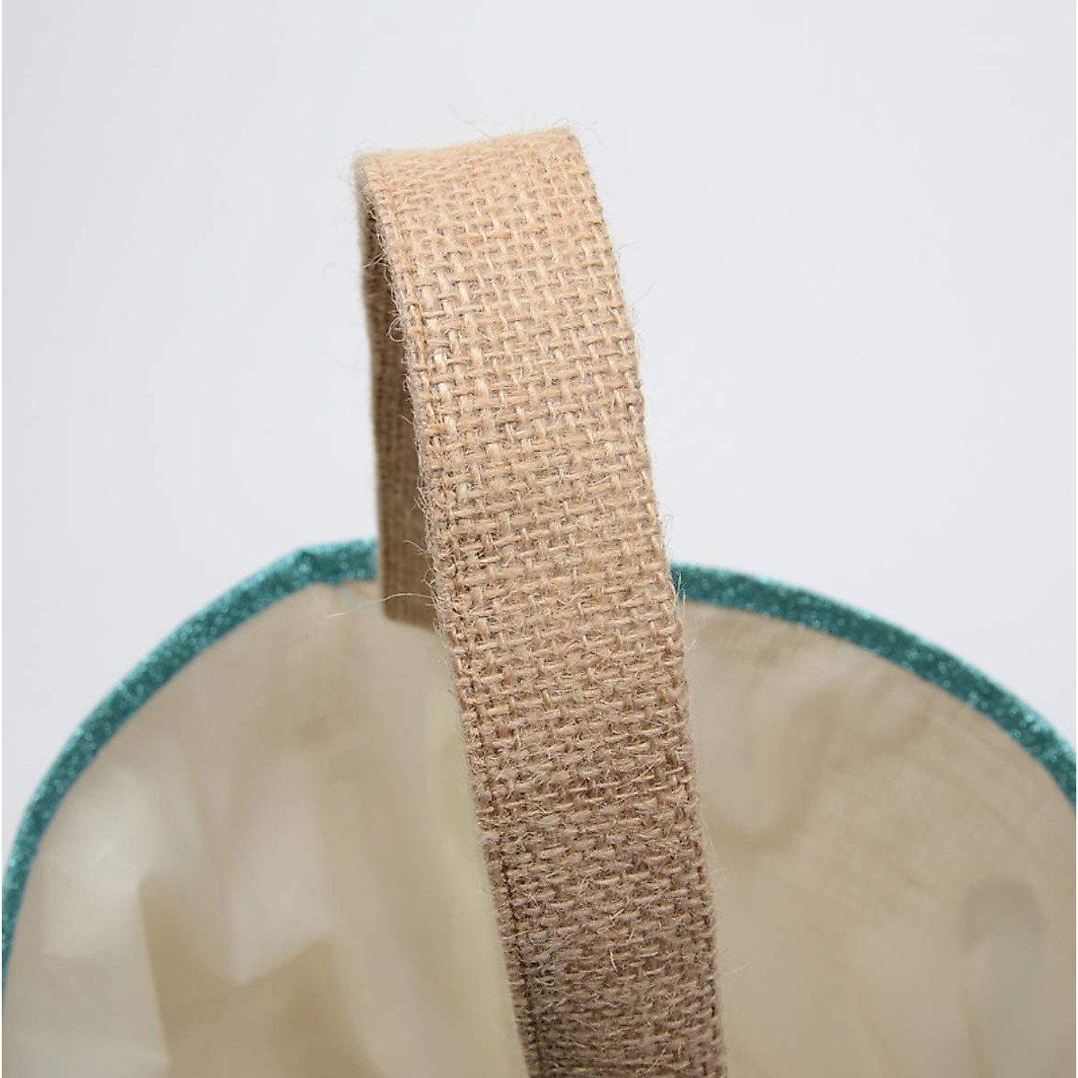 Easter Egg Basket For Easter Egg Hunt Burlap Easter Basket With Glittery Easter Bunny Print Bucket Bag Organizer For Toy Bins, Closet Hamper etc. (pink, 1) Nursery Decor