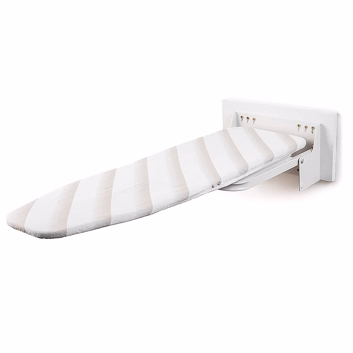 Heavy Duty Ironing Board 37.40"x11.80" Extreme Stability Wall Mount Ironing Board Professional Space Saving Folding Ironing Board with Heat Resistant Cover for Home Laundry Room Dorm White and Grey