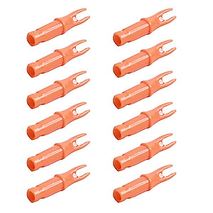 SOPOGER 50 Packs Archery Arrows Nocks - Arrow Inserts for Carbon Arrows .244/6.20mm Plastic Arrow Nocks for DIY Hunting Shooting (Orange)