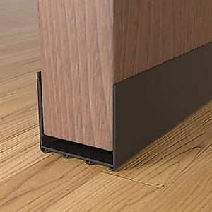 Door Draft Stopper, Cuttable Draft Stopper for Bottom of Door, Strong Adhesive Door Sweeps for Exterior Doors 39” Length (Black)