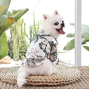 Teacup Girl Dog Clothes Pet Summer T Shirts Hawaii Style Floral Dog Shirt Hawaiian Printed Pet T Shirts Breathable Beach Seaside Puppy Shirt Sweatshirt for Small Puppy Girl Clothes