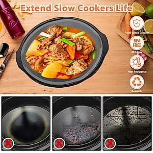 WESIDUNMU Oval-shaped Silicone Slow Cooker Divider Liner Fits 6-7 Quarts | Food-grade Material | Reusable | Extend the Lifespan of Your Inner Bowl | Prevent Food from Sticking to the Pot，Grey