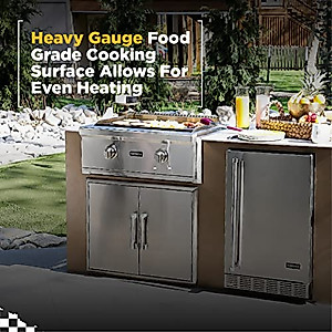 Coyote 30-in. Flat Top Grill, Built In 2-Burner Propane Gas Grill, 17,000 BTUs - C1FTG30LP