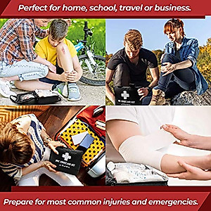 Professional 300 Piece (40 Unique Items) First Aid Kit | Emergency Medical Kits | Home, Business, Camping, Car, Office, Travel, Vehicle, Kids, Boat, Survival, Supplies