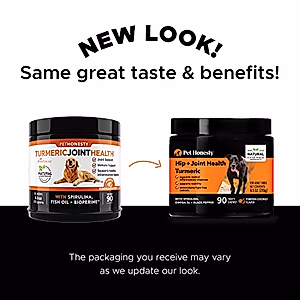 PetHonesty Turmeric Joint Health for Dogs - Hip & Joint Supplement Soft Chews | Omega-3 Fish Oil, Black Pepper, & Coconut to Support Joint Health, Ease Stiffness - Promotes Digestive & Immune Health