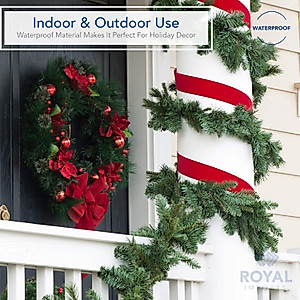 Royal Imports Wired Traditional Red Christmas Waterproof Ribbon, Floral & Craft Decor - 2.5" (#40) - 50 Yd (150') - Red w Red Edge