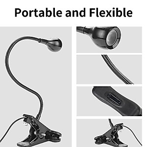 GOWENIC LED UV Lamp, USB Portable UV Glue Curing Lamp Gooseneck Ultraviolet Light with Clip for Gel Nail, Repairing Phones,Fluorescent Agent Detection,Fluorescent Banknote,Blacklight Party
