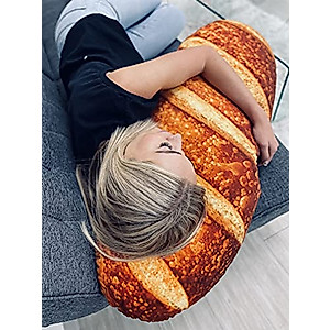 32" Large Life Like 3D Custom Shaped Home Decor Bread Throw Pillow-Made in USA, Extra Soft and Plush Cuddle Pillow, Unique Gift