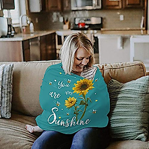 Sunflowers Baby Car Seat Covers, Nursing Cover Breastfeeding Scarf/Shawl, Infant Carseat Canopy, Stretchy Soft Breathable Multi-use Cover Ups, Bees You are My Sunshine Teal