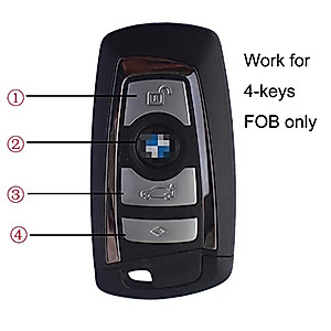 Velsman Compatible with BMW Trapezoid Style Key FOB - 3 Buttons Silicone Case Cover Protector Holder and Wrist Strap (Black)