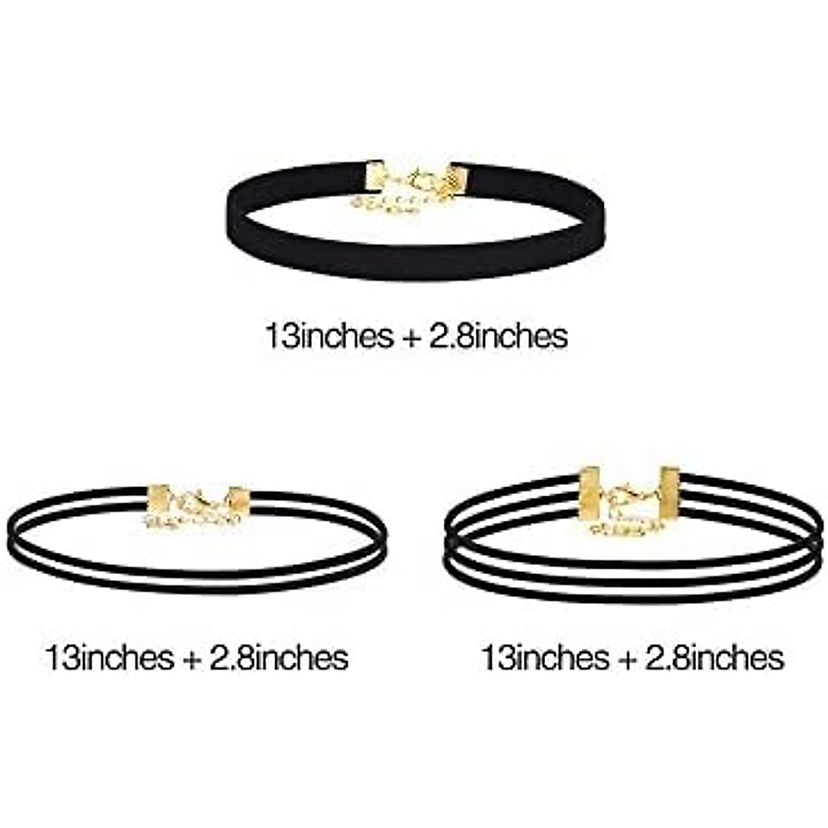 Black Velvet Necklace Classic Necklace (3 pieces)