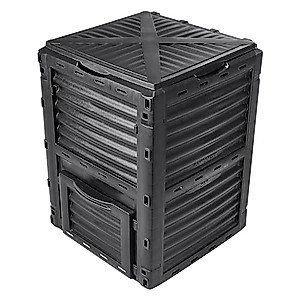 VEVOR Garden Compost Bin 80 Gallon, BPA Free Composter, Large Capacity Outdoor Composting Bin with Top Lid and Bottom Door, Easy Assembling, Lightweight, Fast Creation of Fertile Soil