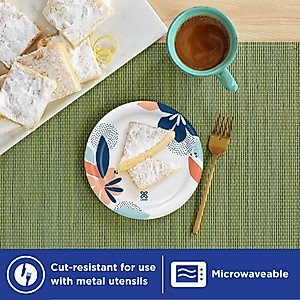 Dixie Everyday Paper Plates, 6 7/8", Dessert or Snack Size Printed Disposable Plates, 50 Count (Pack of 1