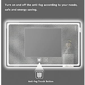 WinZo 30"x20" LED Bathroom Vanity Mirror with Adjustable Lights Wall Mounted Anti-Fog Waterproof, Horizontal Installation