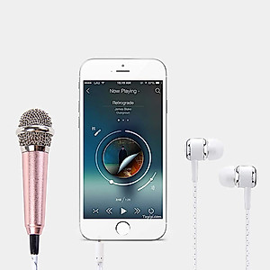 bjduck99 3.5mm Universal Wire Connect Karaoke Metallic Mini Microphone for Cell Phone PC - Silver