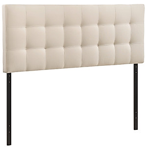 Modway Lily Tufted Linen Fabric Upholstered Queen Headboard in Ivory