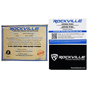 Rockville Atom P20 Marine/ATV/Car Bluetooth Amplifier 1600w Peak/440w RMS 4 Channel w/Volt Meter, Black
