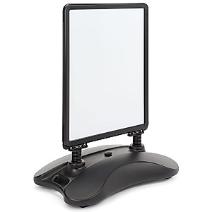 Displays2go Outdoor Sidewalk Snap Open Sign Frame, Wheeled Base, 22x28-Inches, Double-Sided, Black (PS1528BLK)