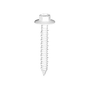 Shorpioen 100-Pack 1/4 x 1-3/4 Concrete Screw Hex Flanged White * Drill Bit NOT Included * BC-1428CNHFW