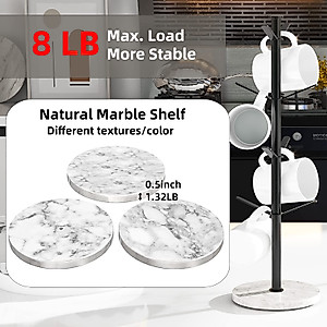 Gypie Marble Mug Holder Tree, 8 Hooks Coffee Cups Stand, New Upgraded Stable Mug Stand for Kitchen Counter Cabinet Cafe Black