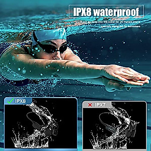 ESSONIO Swimming Headphones Bone Conduction Headphones Bluetooth Headphone for Swiming IPX8 Waterproof Headphones, Built-in 32g Memory