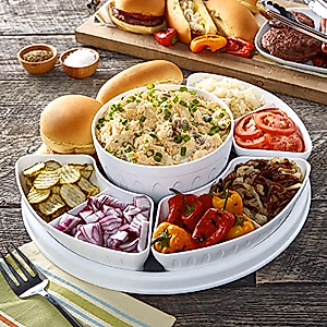 Chicago Metallic Taco Party Multi-Use Rotating Entertaining Set, 6-Piece, White