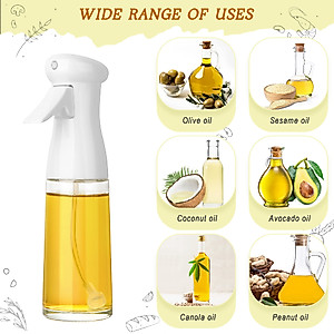 Chling Oil Sprayer for Cooking, 200ml Glass Olive Oil Sprayer Mister Bottle Kitchen Gadgets Accessories for Air Fryer Salad BBQ Baking Roasting White