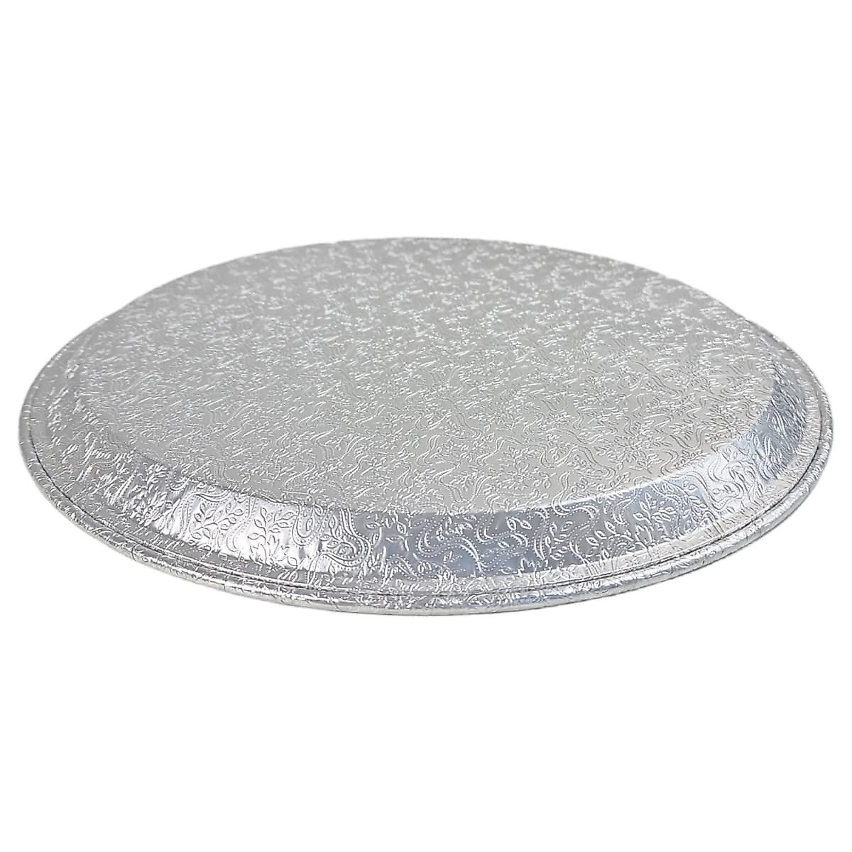 Handi-Foil 12" Flat Aluminum Foil Cater Serving Tray - Round Catering Platter (Trays ONLY - NO LIDS) Pack of 12