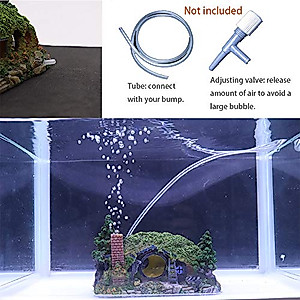 Ulifery Natural Aquarium Decoration Hobbit House Cave with Bubbler for Betta Hiding Reptile Hole House Shelter Fish Tank Ornament Rockery Landscaping Small