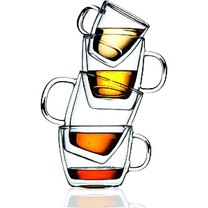 Bodum Bistro Double Wall Thermo-Glasses Coffee Mug Set, 15 Ounce, Clear (4-pack)