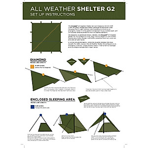 Snugpak | All Weather Shelter G2 | Tarp Shelter | Lightweight | 2000mm 100% Waterproof Outer (Olive)