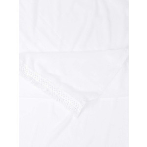 DUPATTA BAZAAR Woman's White Chiffon Dupatta with lace on border.