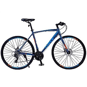 MAKELEN Road Bike for Men and Women Alloy Frame City Bicycle 700 c Wheel Set / 24 Speed/Disc Brake Navy&Blue