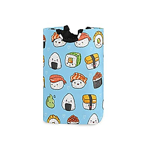 xigua Kawaii Sushi Laundry Basket Waterproof Clothes Hamper Collapsible Durable Dirty Clothes Large Storage Laundry Organizer