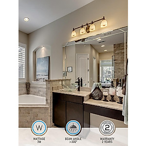 TORCHSTAR Dimmable Half Chrome Light Bulb, 7W (75W Eqv.), Anti Glare LED Light Bulbs, UL Listed, E26 Gold Dipped Bulb, G25 Globe Light Bulbs for Bathroom, Vanity, Mirror, 3000K Warm White, Pack of 3