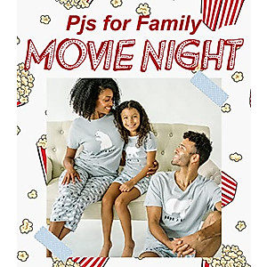 Sleepyheads Grey Polar Bear Family Matching Short Sleeve PJ Sets, Bear Summer, Small, Women's (Style 1)