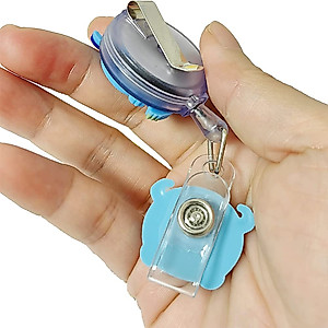 5pcs Retractable Badge Holders - Badge Reel Holder for Nurses and Children - Cartoon Cute Retractable Badge Reel - Clip-on Name Badge Holder for Office