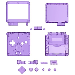 IPS Ready Upgraded eXtremeRate Clear Atomic Purple Custom Replacement Housing Shell for Gameboy Advance SP GBA SP – Compatible with Both IPS & Standard LCD – Console & Screen NOT Included