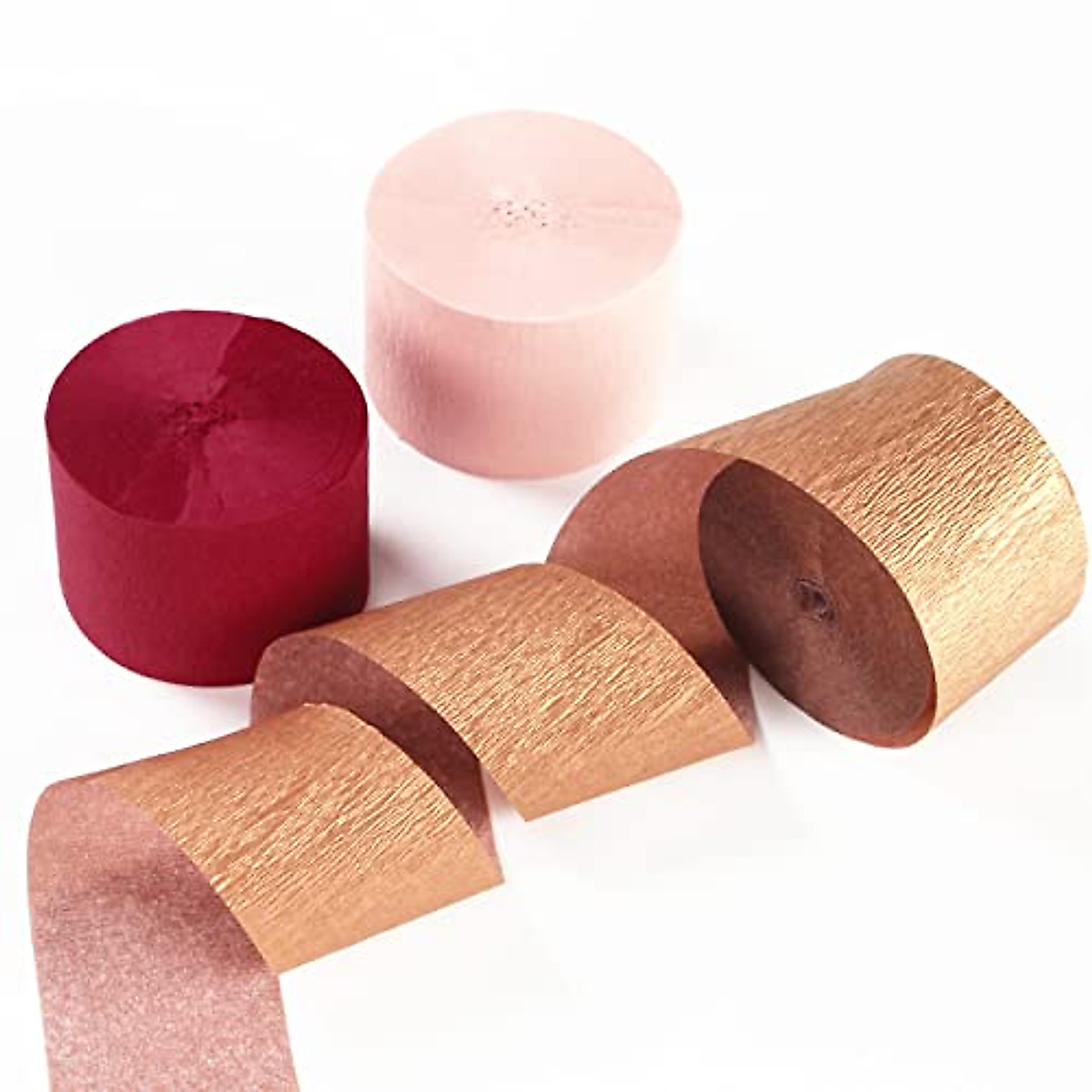 Rose-Gold Pink Burgundy-Red Party-Decorations Streamers - 9 Rolls Valentines Mothers Day Crepe Paper Streamer Garland Birthday Bachelorette Bridal Shower Engagement Wedding Brunch Decoration Panduola