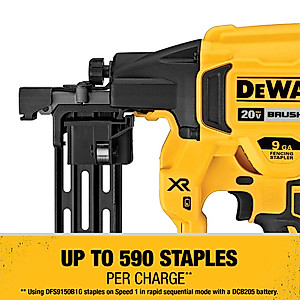 DEWALT 20V MAX* XR Crown Stapler, Cordless Fencing Kit, 9GA (DCFS950P2)