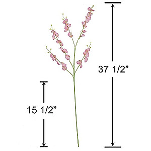 WELMATCH Pink Artificial Orchids Faux Flowers - 10 pcs 37.5 Inches Real Touch Fake Artificial Flowers for Wedding Home Office Party Hotel Yard Decoration (Pink, 10)