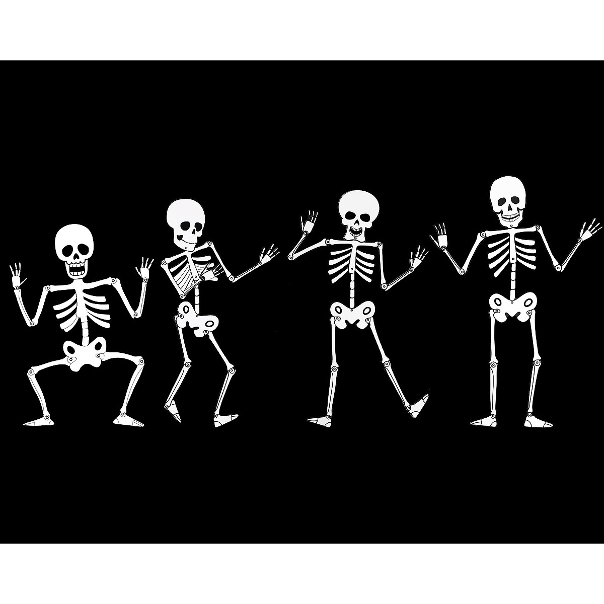 Humyoun 4pcs Halloween Skeleton Skull Jointed Skeleton Figurines Party Accessory Cardboard for Halloween Props Cosplay Party Graveyard Decor Haunted Houses Indoor Outdoor