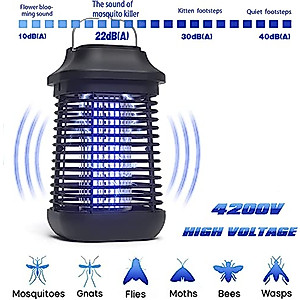 Bug Zapper,2 in 1 Bug Zapper Indoor,High Powered Waterproof Mosquito Zapper for Outdoor and Indoor,4200V Electronic Mosquito Trap for Home, Garden