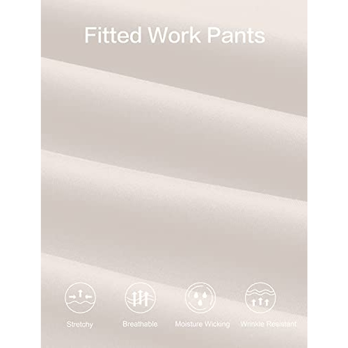 Bamans Dress Pants 30"/32"/34" for Women Bootcut Stretch Work Pants Belt-Loop Bootleg Yoga Pants with Pockets(Beige,Medium,A32 Inseam)