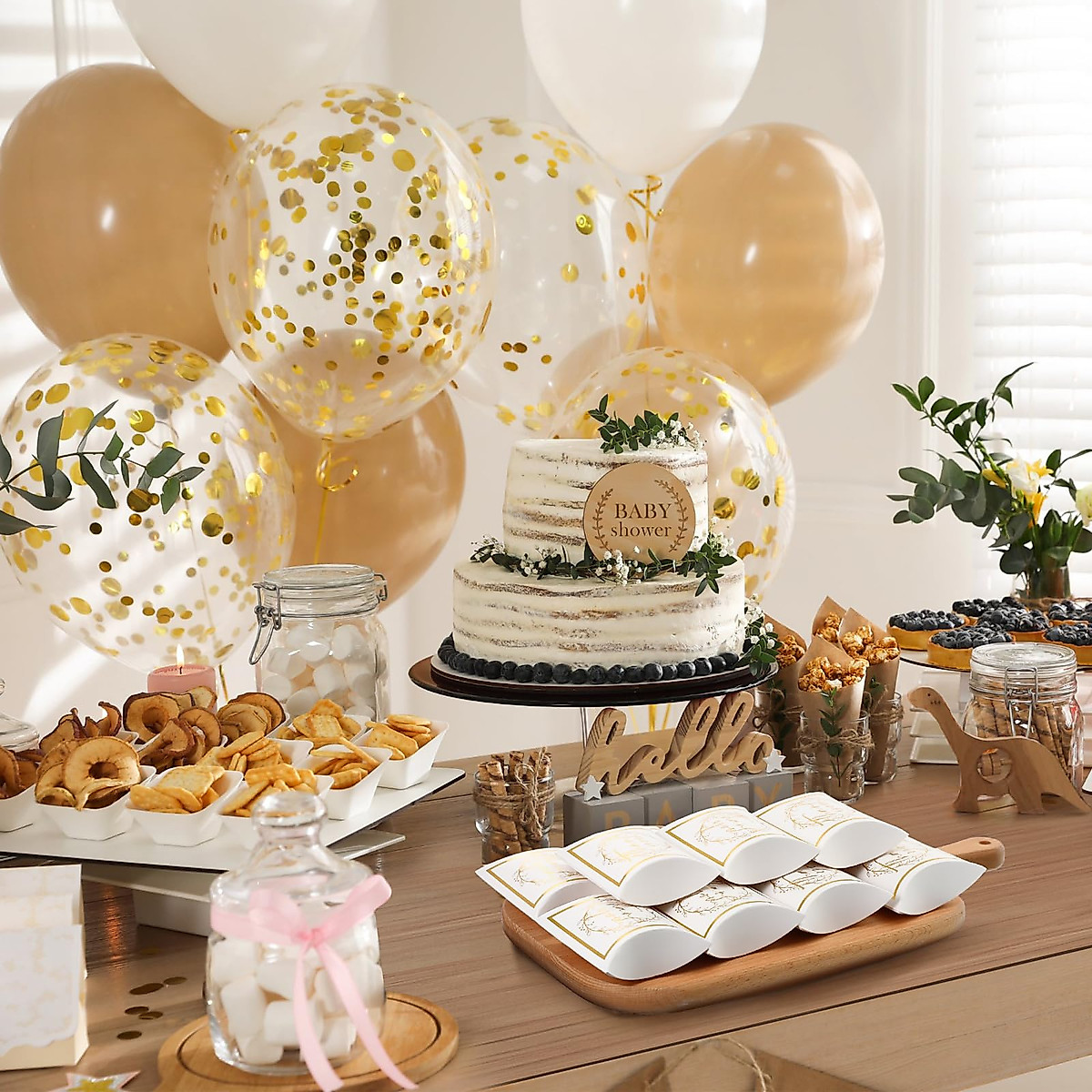 Tenceur 100 Pcs Thank You Pillow Boxes 3.5x2.4x1 Inch Wedding Favor Pillow Boxes Paper Thank You Gift Boxes for Favors Candy Treat Boxes for Wedding Birthday(White, Gold)