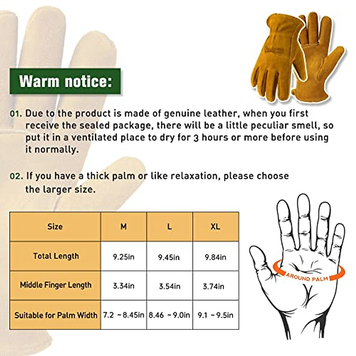 Work Gloves Leather Gardening Gloves: Men Garden Gloves with Mesh Lining Soft Thorn proof Heavy Duty for Ranch Lawn Farm Yard Trimming Pruning Roses Home Improvement Working Glove Mens Gift X Large