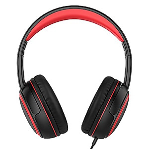 JOMILIN A10 On-Ear Headphones with Microphone, Lightweight Folding Stereo Bass Headphones with 1.5M No-Tangle Cord, Portable Wired Headphones for Smartphone Tablet Computer MP3 / 4 (Black)