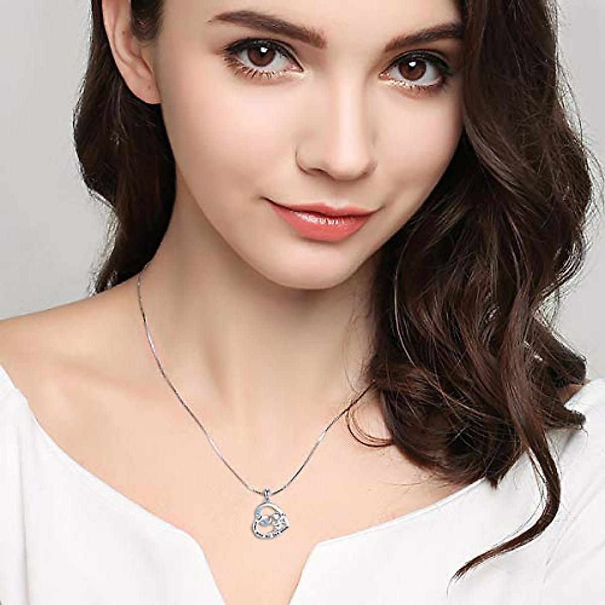 DAOCHONG S925 Sterling Silver Fairy with Angel Wings Engraved Inspirational She Flies With Her Own Wings Pendant Necklace for Princess Girls Women