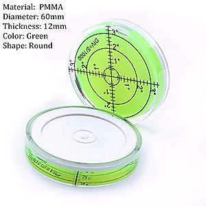 XMLEI Convenient and lighterCircular Bubble Level Spirit l Measuring Instruments Tool Universal Protractor Tool （60X12mm）