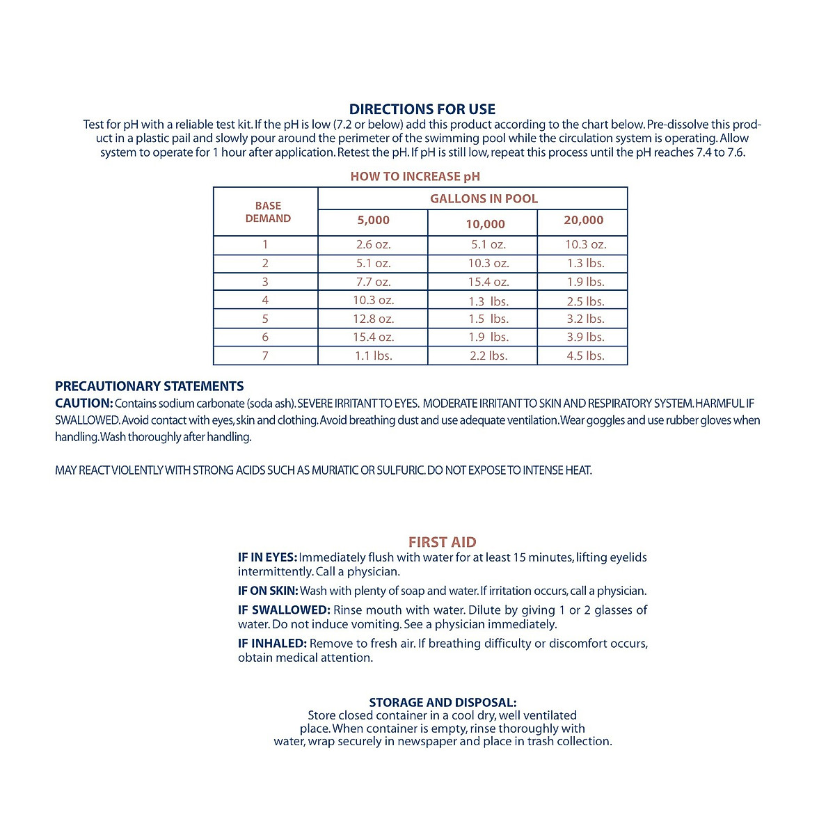 Pool Mate 1-2210B pH Up for Swimming Pools, 10-Pound